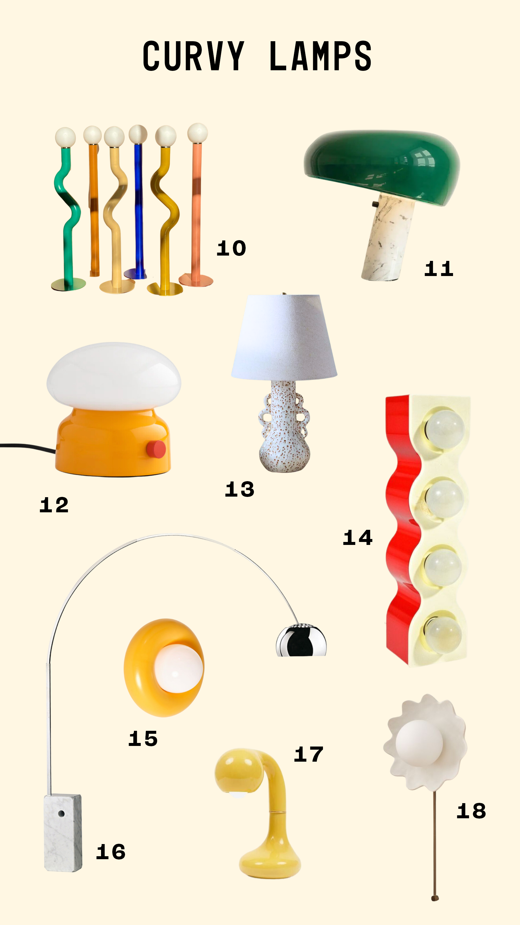 18 Curvy Lamps to Bring Joy to Your Home - The Aesthetics of Joy